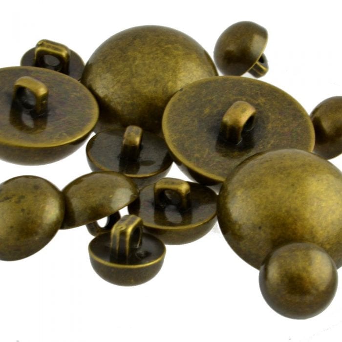 ANTIQUE BRASS DOMED BUTTONS 15mm - Nasias Buttons