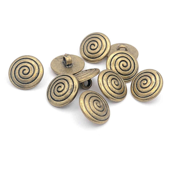 ANTIQUE BRASS SPIRAL BUTTONS 18mm - Nasias Buttons